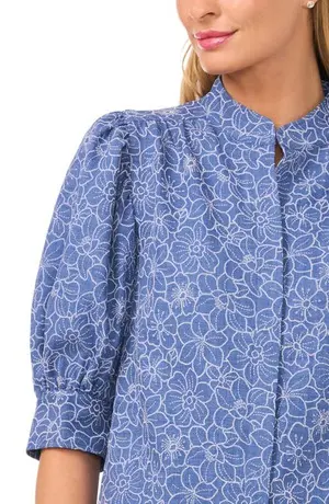 CECE DUPRAZ Daisy Puff Sleeve Button-up Shirt