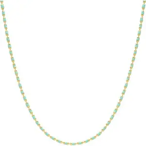 SPERO LONDON Eau De Nil Enamel Mine Beaded Necklace