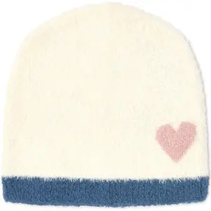Barefoot Dreams Cozychic Lite® Colorblock Baby Heart Beanie - Cream Multi