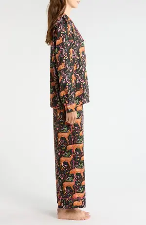 KAREN MABON Flora & Fawns Long Sleeve Pajamas
