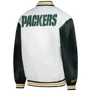 Mitchell & Ness Green Bay Packers Full-snap Satin Jacket