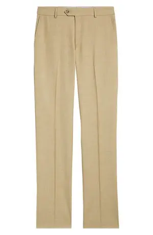 Berle Flat Front Super 120s Wool Dress Pants - Dark Tan