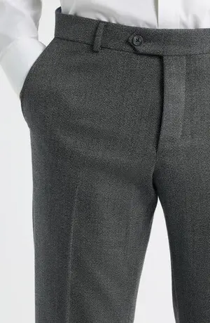 Berle Covert Stretch Worsted Wool Twill Dress Pants