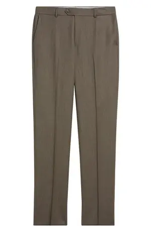 Berle Covert Flat Front Wool Twill Dress Pants