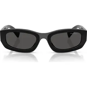 Miu Miu 53mm Irregular Sunglasses - Black/dark Grey