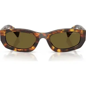 Miu Miu 53mm Irregular Sunglasses - Havana Honey/dark Brown