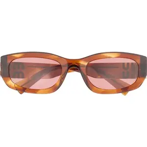Miu Miu 53mm Irregular Sunglasses - Striped Tobacco/dark Violet