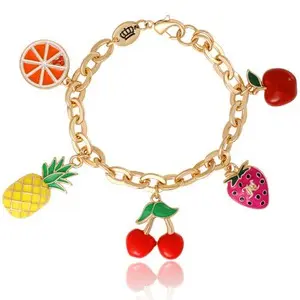 Juicy Couture Tropical Fruit Charm Bracelet - Gold Tone