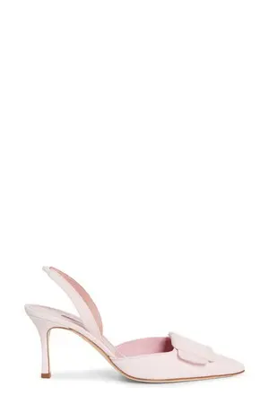 Manolo Blahnik Maysli Buckle Slingback Pump - Light Pink