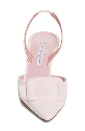 Manolo Blahnik Maysli Buckle Slingback Pump - Light Pink