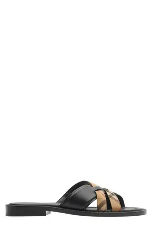 Burberry Drift Slide Sandal - Black/sand Ip Check