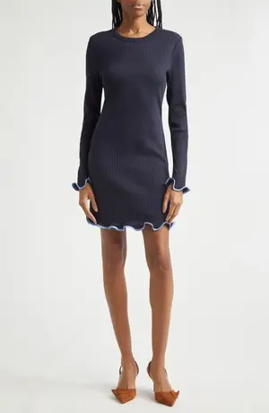 Veronica Beard Baranova Long Sleeve Minidress