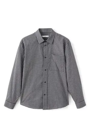 Mango Relaxed Fit Check Snap-up Shirt