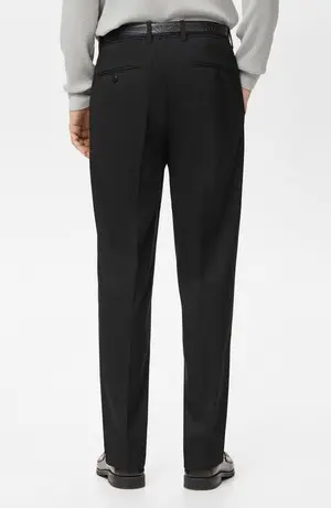 Mango Pleated Straight Leg Trousers