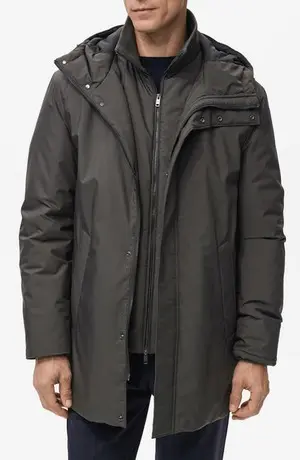 Mango Hooded Coats For Men