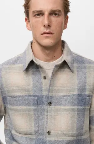 Mango Check Flannel Shirt Jacket