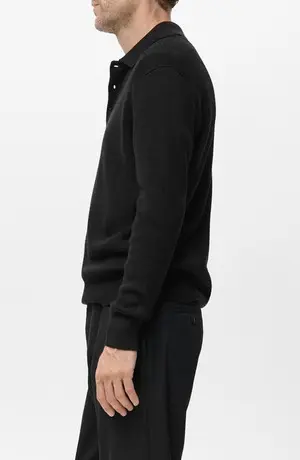 Mango Texture Long Sleeve Polo