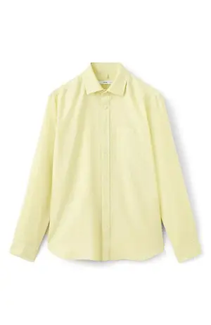 Mango Linen & Cotton Blend Button-up Shirt - Neon Yellow