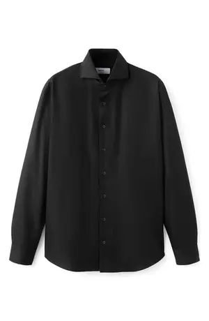 Mango Regular Fit Cotton Button-up Shirt - Black