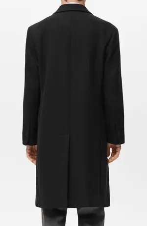 Mango Long Double Breasted Wool Blend Coat