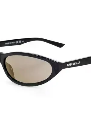Balenciaga Neo Oval-frame Mirrored Sunglasses