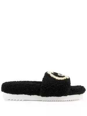 Gucci Interlocking G Shearling Slides