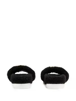 Gucci Interlocking G Shearling Slides