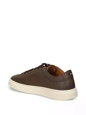 BOSS Low-top Leather Trainers With Embossed Logo - Brown