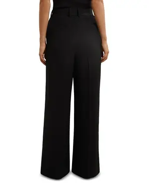 REISS Margeaux Wide Leg Trousers - Black