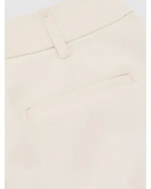 REISS Leona Hardware Flare Trousers - Cream