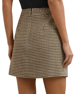 REISS Beatrix Mini Skirt - Neutral Chocolate