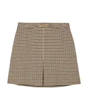 REISS Beatrix Mini Skirt - Neutral Chocolate