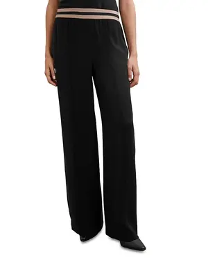 REISS Sonnie Wide Leg Pants - Black