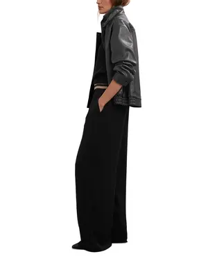 REISS Sonnie Wide Leg Pants - Black