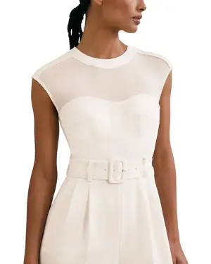 REISS Alba Belted Jumpsuit