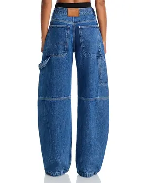Alexander Wang Prestyled High Rise Oversized Jeans - Deep Blue