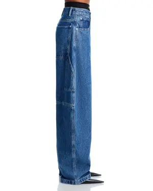 Alexander Wang Prestyled High Rise Oversized Jeans - Deep Blue