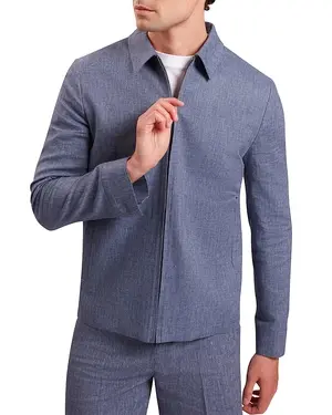 Ted Baker London Linen Blend Harrington Jacket - Navy