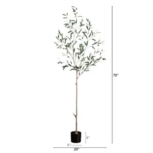 NEARLY NATURAL 6' Artificial Slim Minimalist Olive Tree