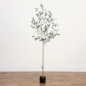 NEARLY NATURAL 6' Artificial Slim Minimalist Olive Tree