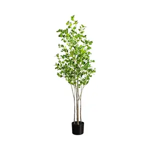NEARLY NATURAL 5' Artificial Heart Shaped Ficus Leaf Tree - Green