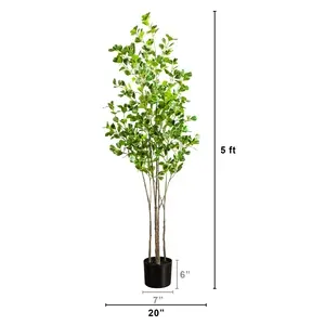 NEARLY NATURAL 5' Artificial Heart Shaped Ficus Leaf Tree