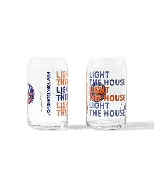 UNCOMMON GOODS Nhl Show Your Spirit! Can-shaped Glass, Set Of 2 - New York Islanders