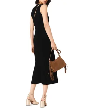 Maje Cutaway Ribbed Dress