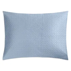 MATOUK Basketweave Quilted Standard Sham - Hazy Blue