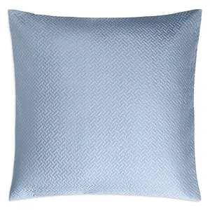 MATOUK Basketweave Quilted Euro Sham - Hazy Blue