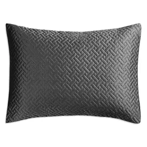 MATOUK Basketweave Quilted Boudoir Sham Charcoal