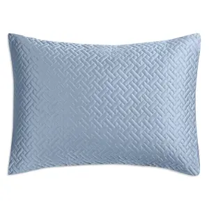 MATOUK Basketweave Quilted Boudoir Sham - Hazy Blue
