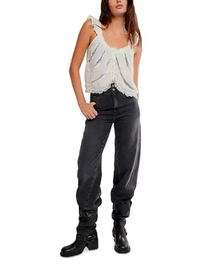 Free People Mabel Lace Trimmed Tank - White Combo