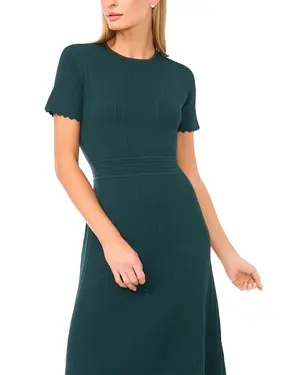Ted Baker London Short Sleeve Crew Neck Midi Dress - Midnight Teal